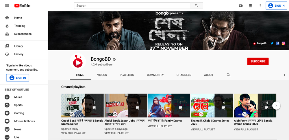 Streaming for Bangladesh’s 99% - Rest of World